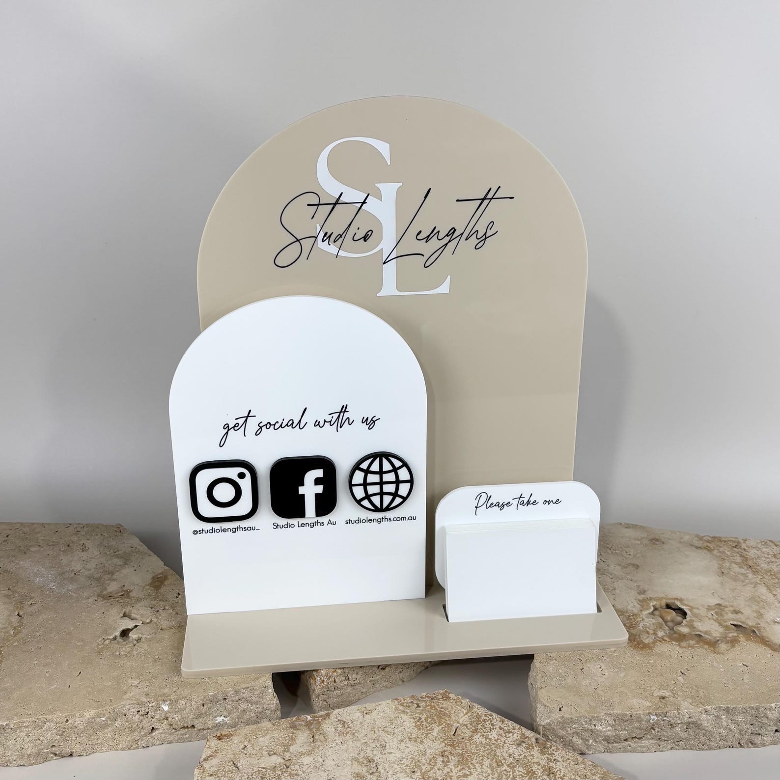 Custom QR Code & NFC Business Display | Acrylic Social Media Stand With ...