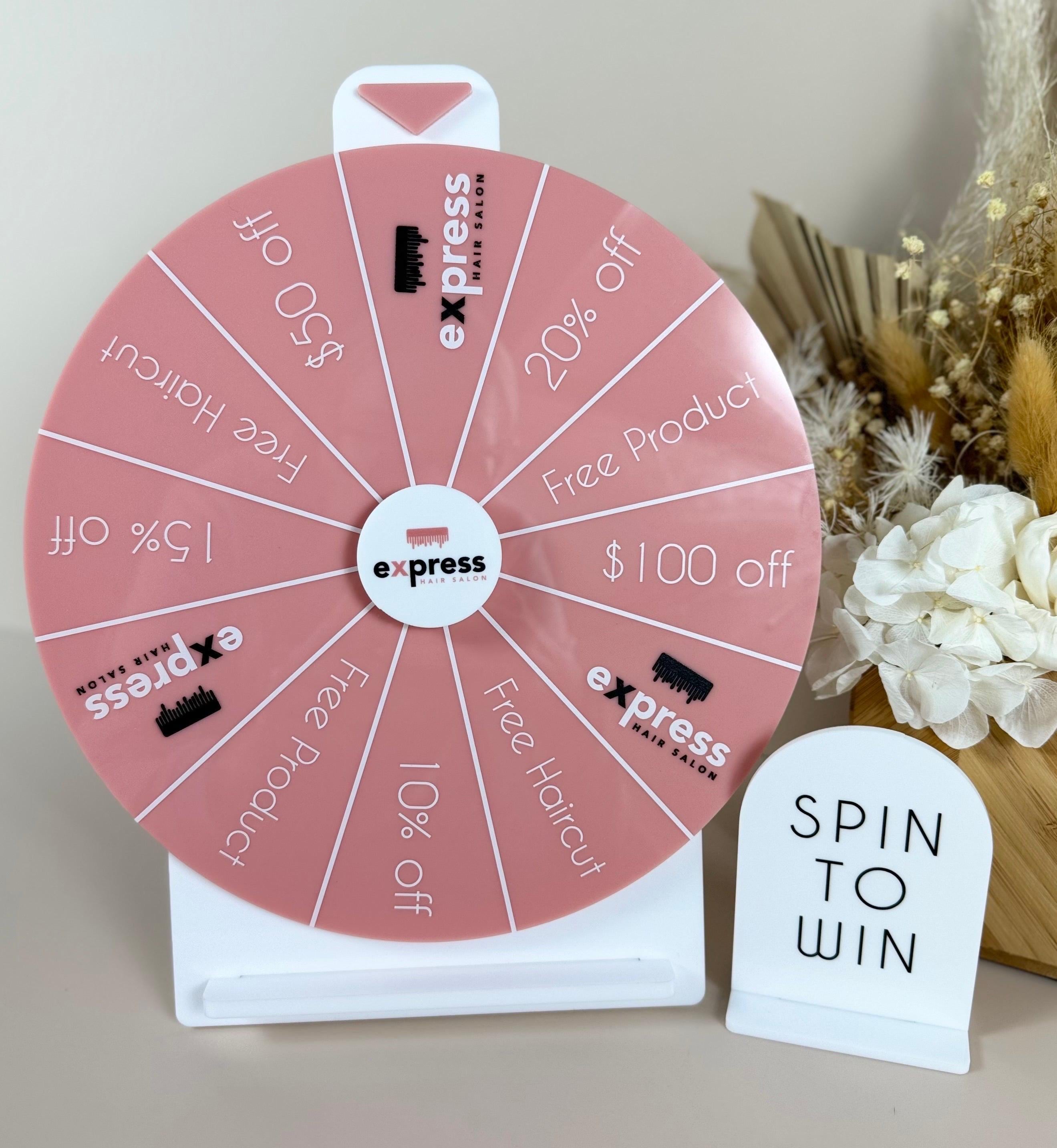 Custom Branded Spin the Wheel for Salon Promotions | Personalised Prize ...