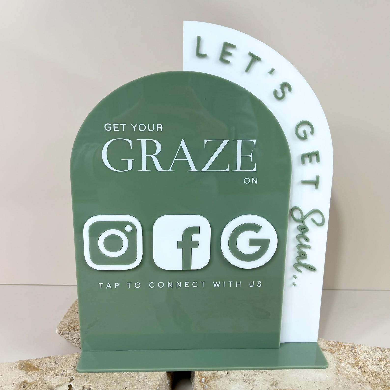 Custom NFC Social Stand | Tap to Connect Business Display | Acrylic ...