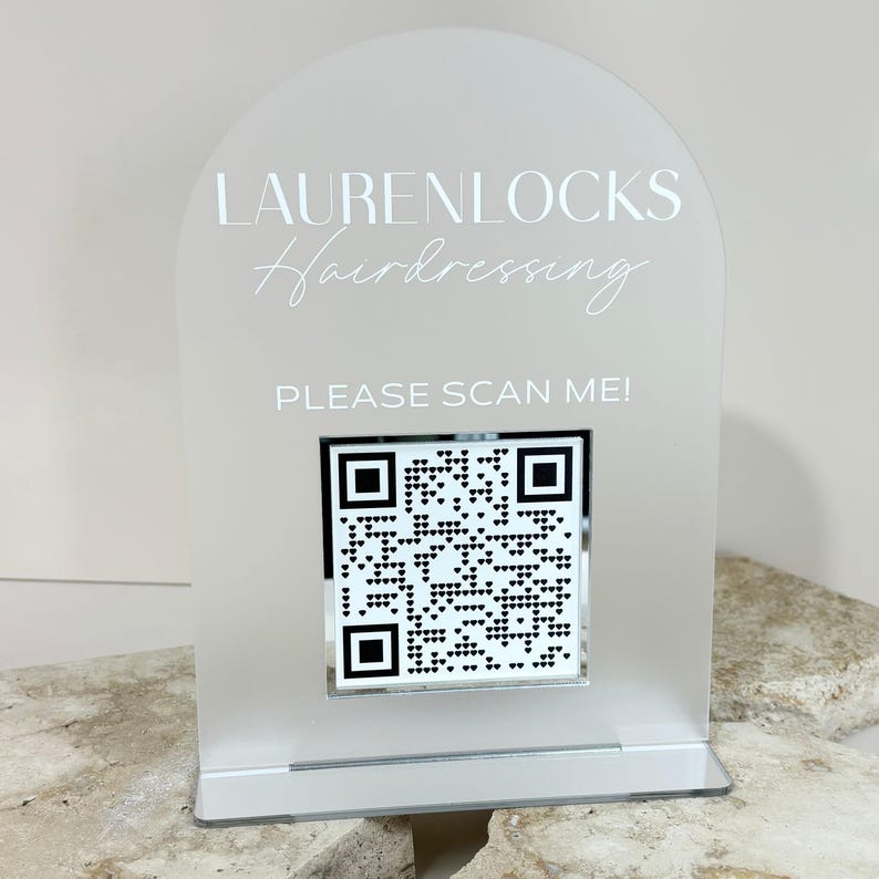 Custom Google Review QR Code Stand | Acrylic Business Review Sign ...