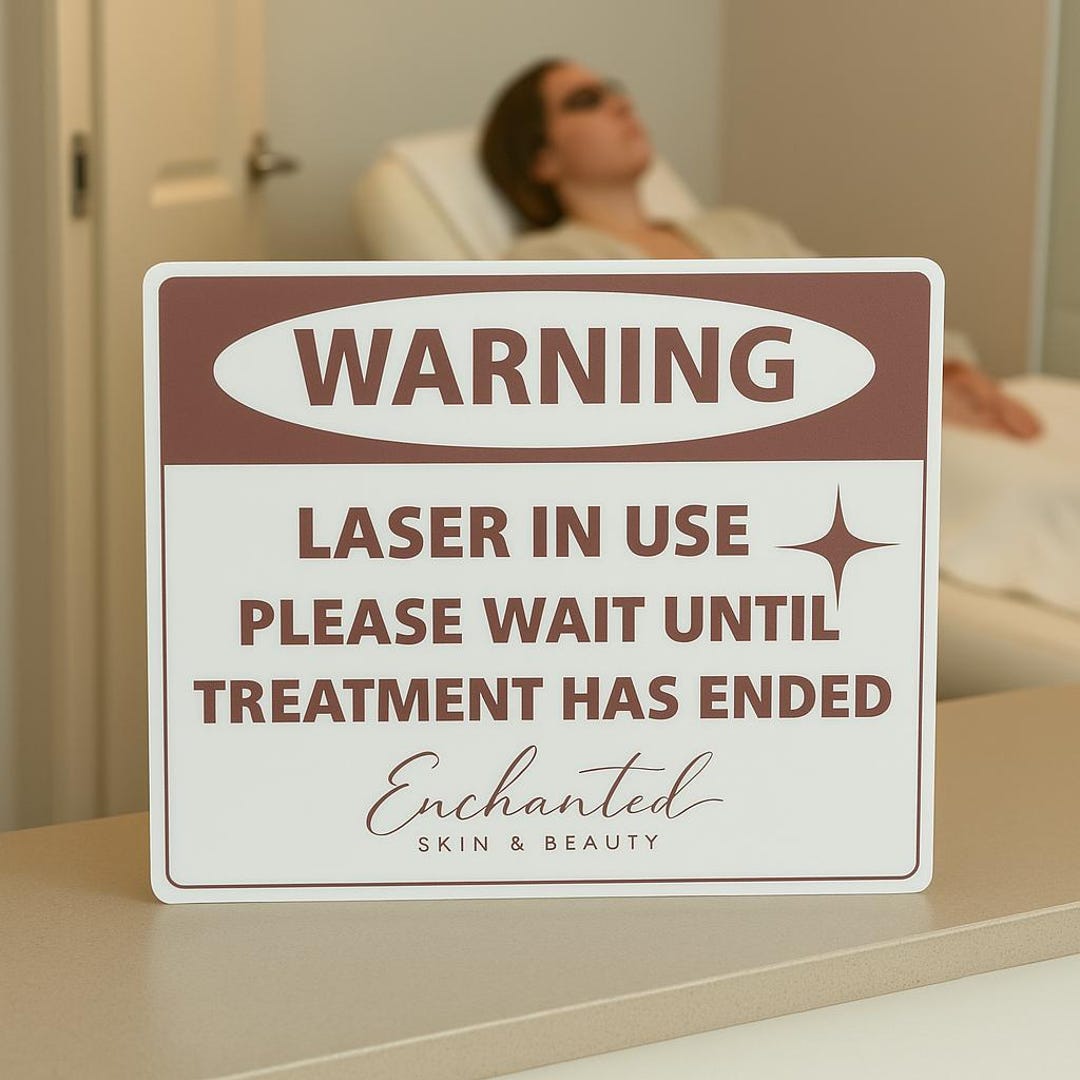 Laser in Use Treatment Room Sign | Custom Safety Sign for Salon, Spa ...
