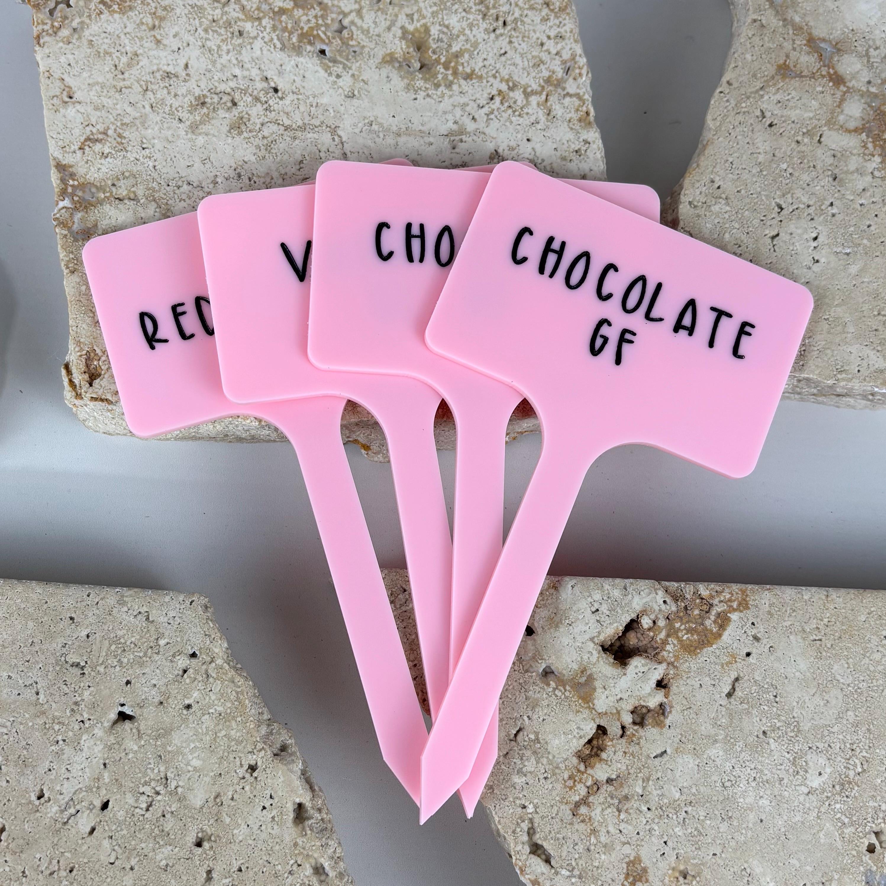 Acrylic Ice Cream Flavour Sticks | Reusable Gelato and Dessert Flavour ...