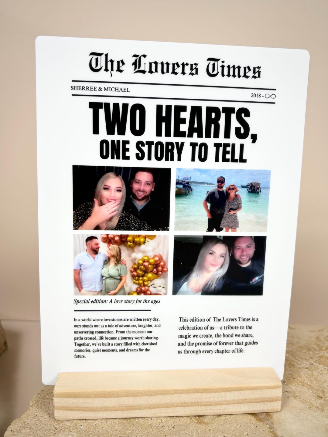 Custom Newspaper Headline Gift | Personalised Couples Stand ...