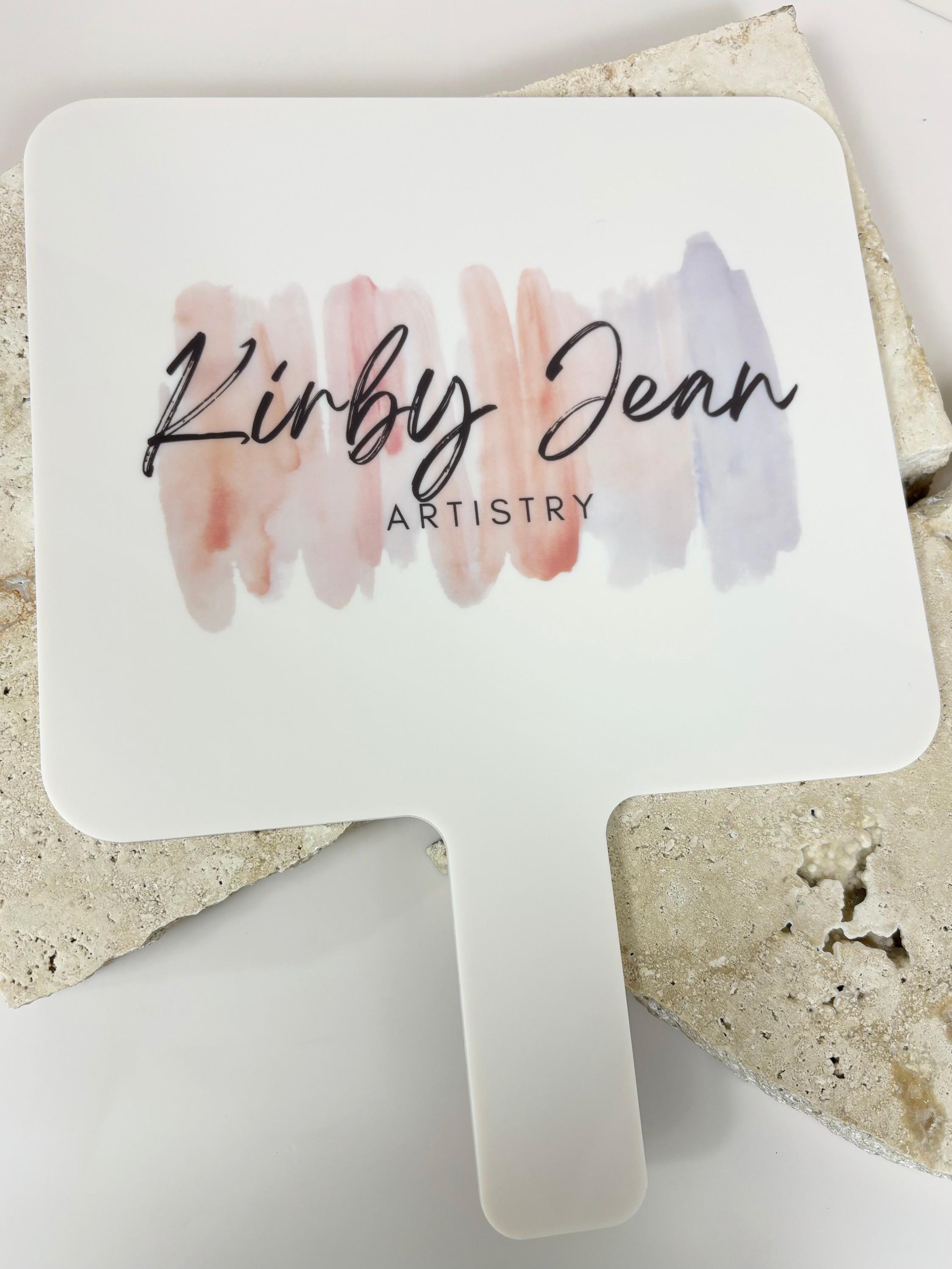 Custom Large Handheld Mirror With Logo | Salon Client Reveal Mirror | Personalised Beauty Studio ...