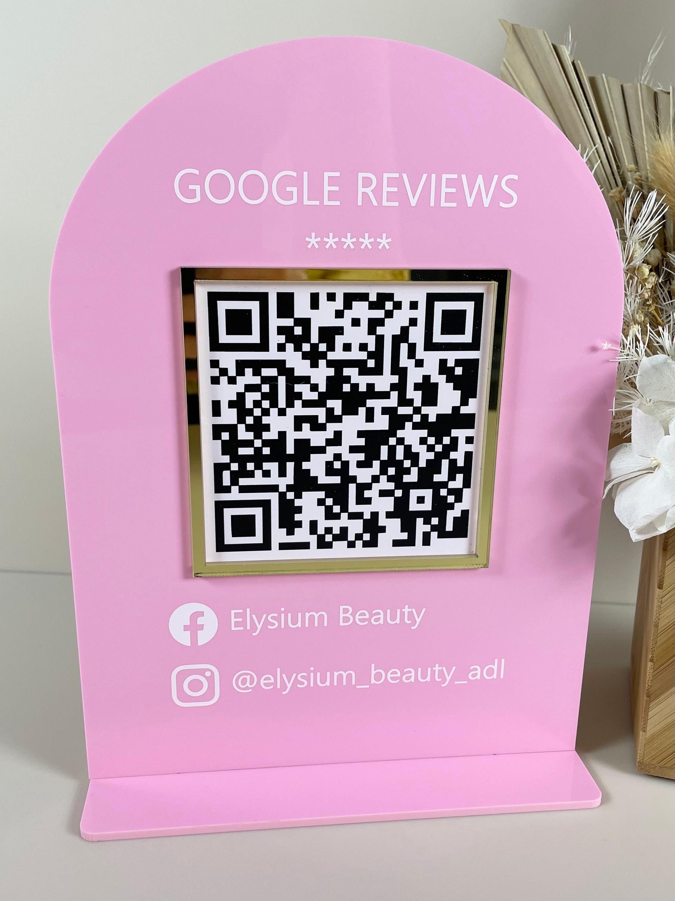 Custom Google Review QR Code Stand | Personalised Acrylic Review Sign ...