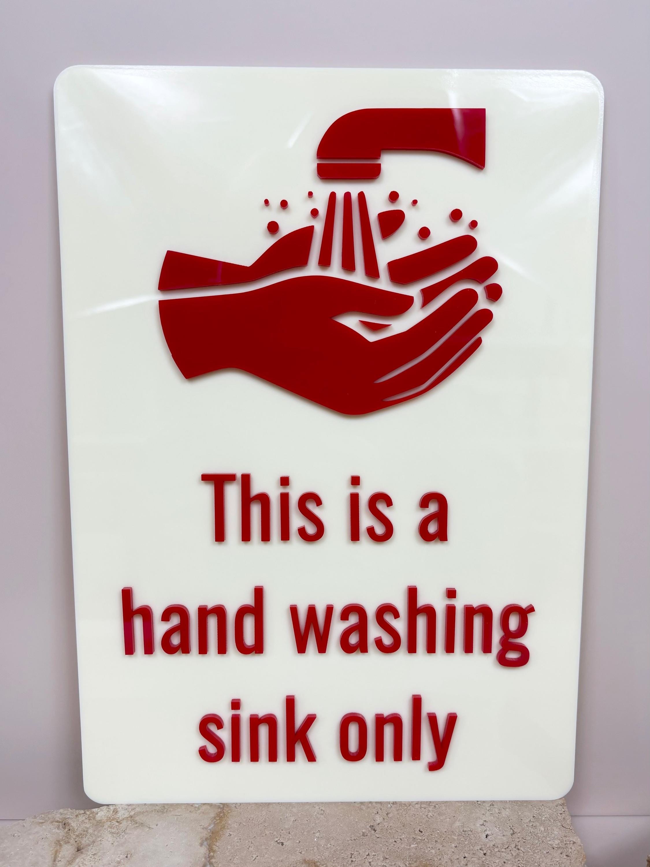 Hand Washing Sink Only Sign | Acrylic Hygiene Sign for Salons, Clinics ...