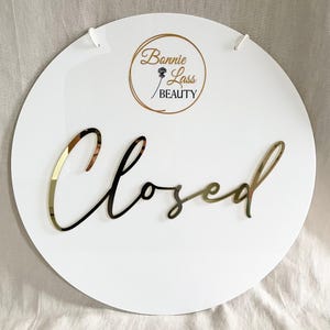 Custom Branded Double-sided Open and Closed Door Sign – 30cm Acrylic ...
