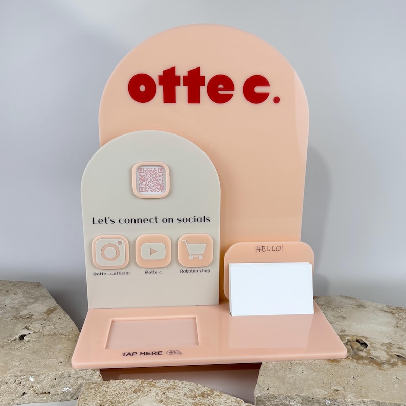 Custom QR Code & NFC Business Display | Acrylic Social Media Stand With ...