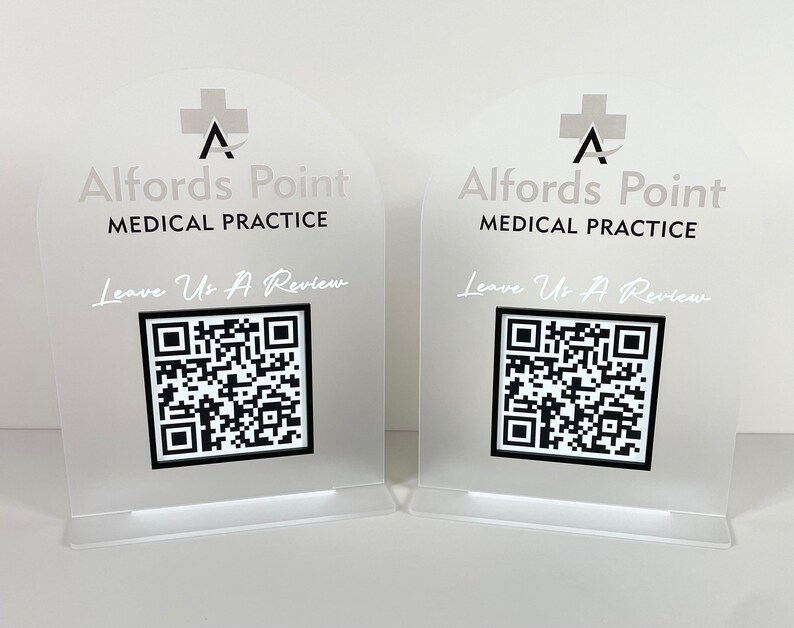 Custom Google Review QR Code Stand | Acrylic Business Review Sign ...