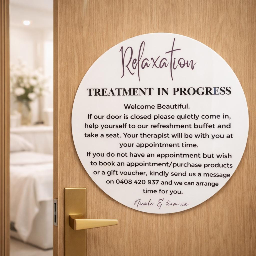 Custom “treatment in Progress” Door Sign – Personalised Sign for ...