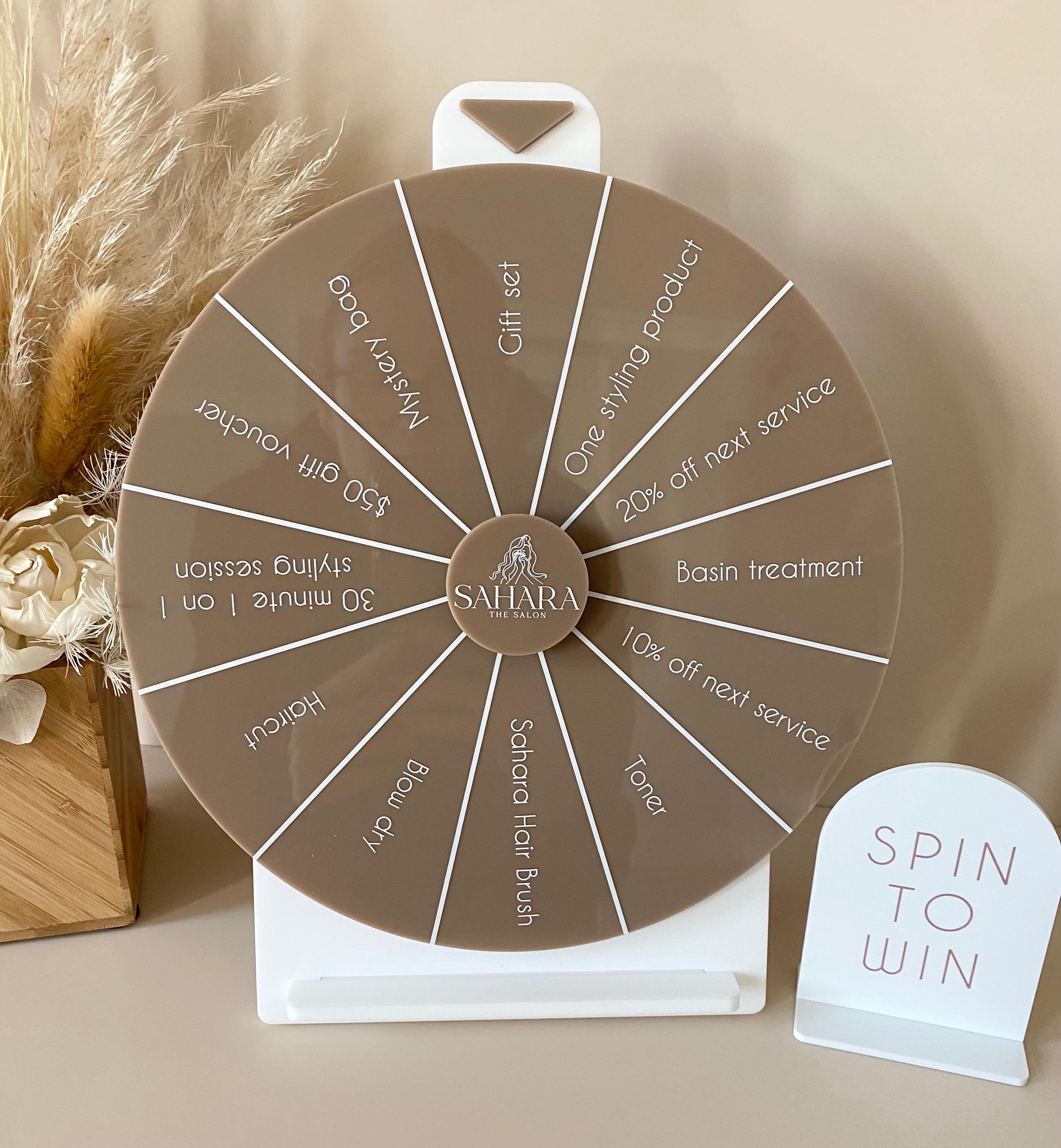 Custom Branded Spin the Wheel for Salon Promotions | Personalised Prize ...