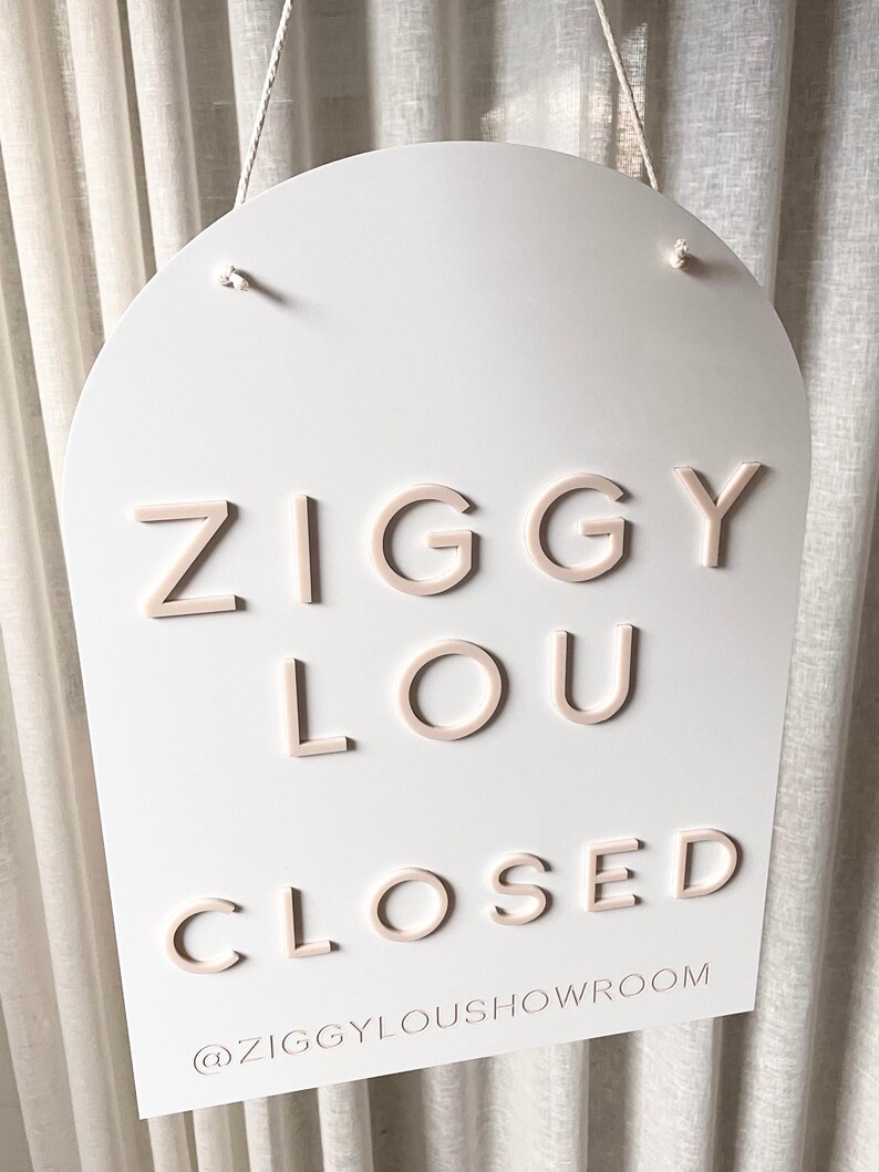 Custom Arched Open Closed Sign – Double-sided Acrylic Business Door ...