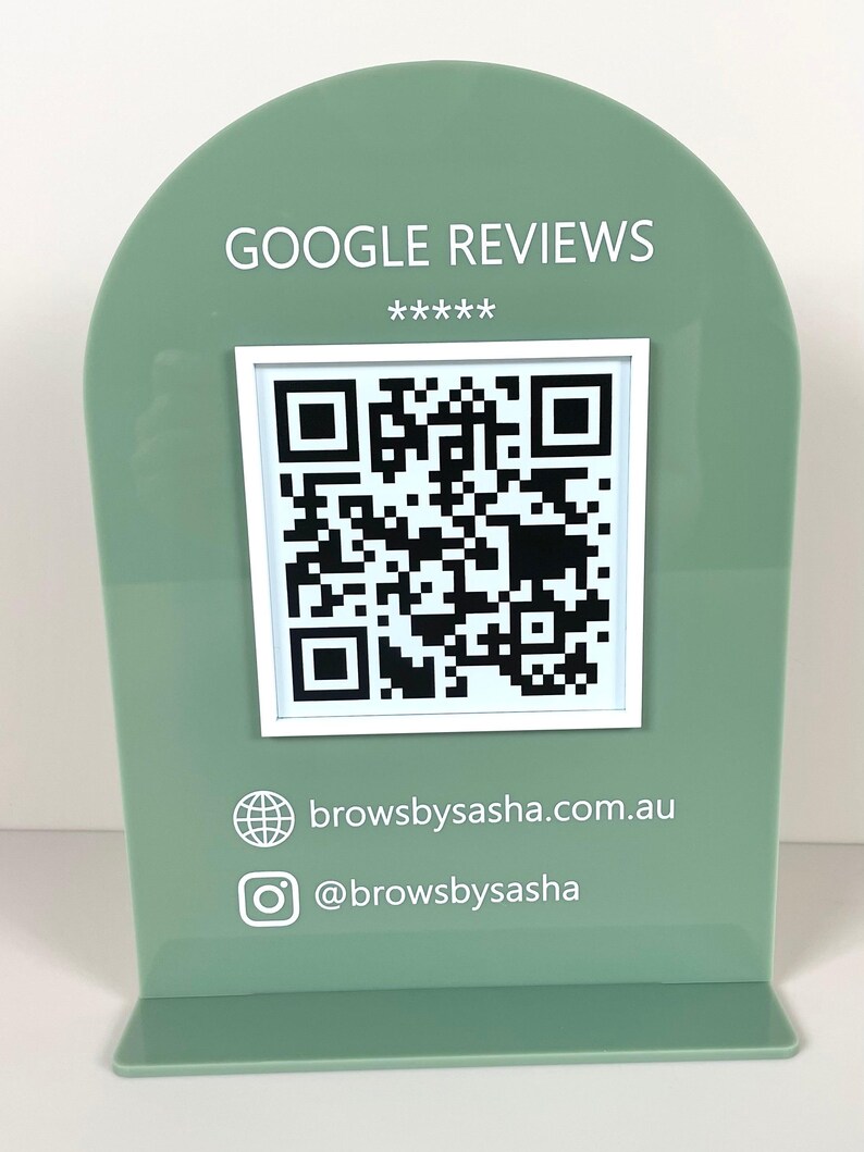 Custom QR Code Google Review Stand | Personalised Business Review ...