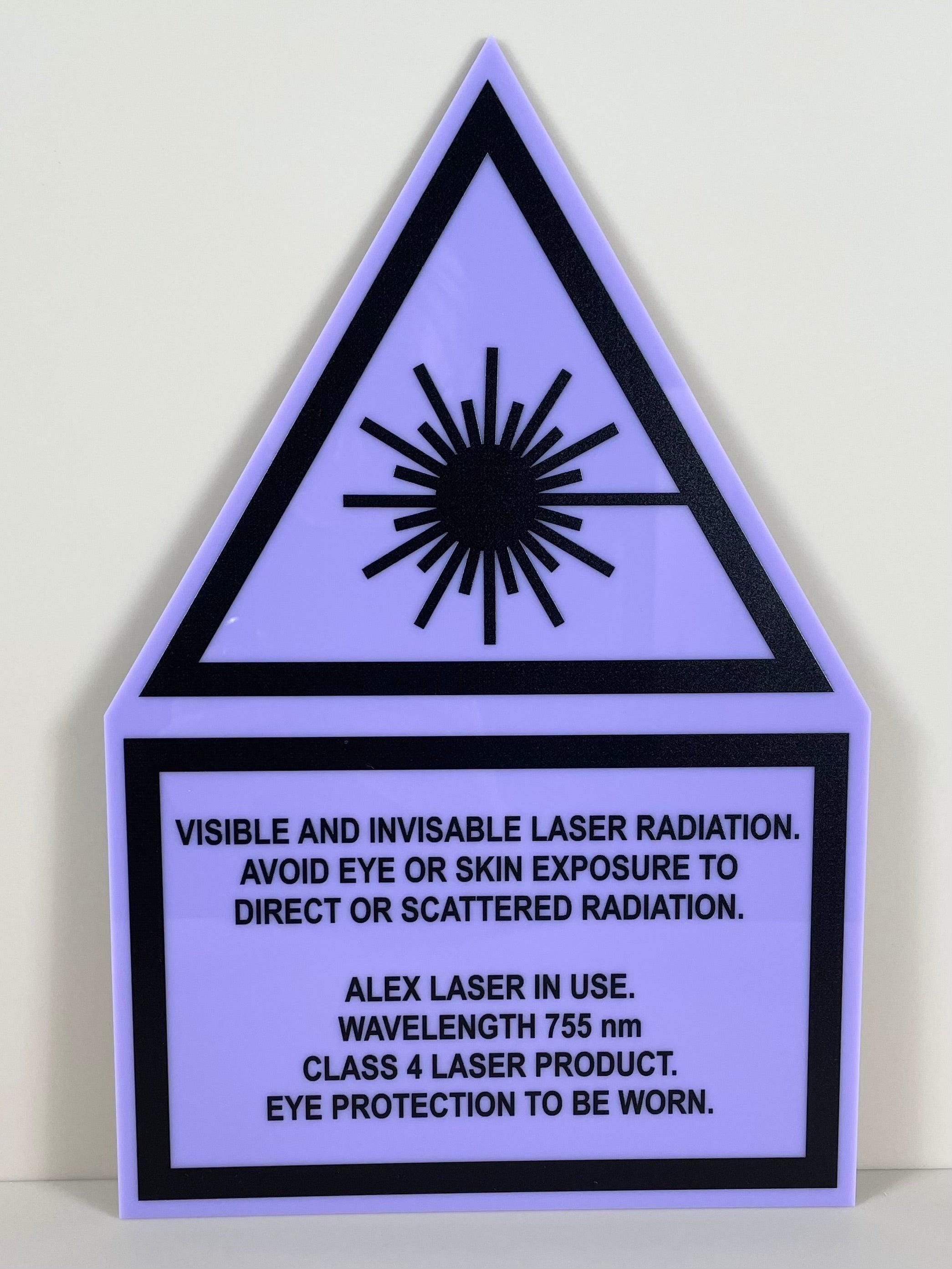 Laser Radiation Warning Sign | Acrylic Class 4 Laser Safety Sign for ...
