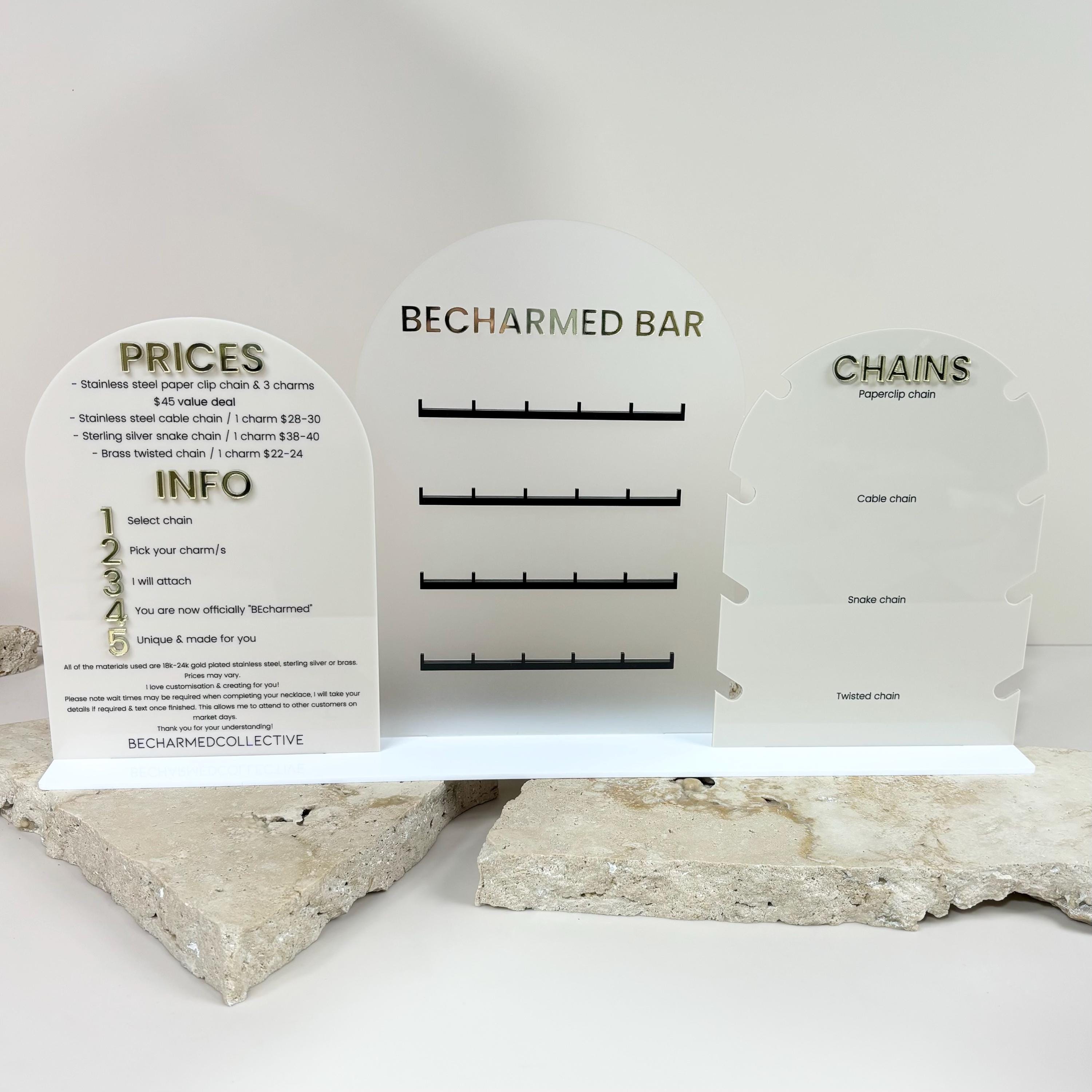 Charm Bar Display Stand Charm Bar Jewellery Display | Chain and Charm ...