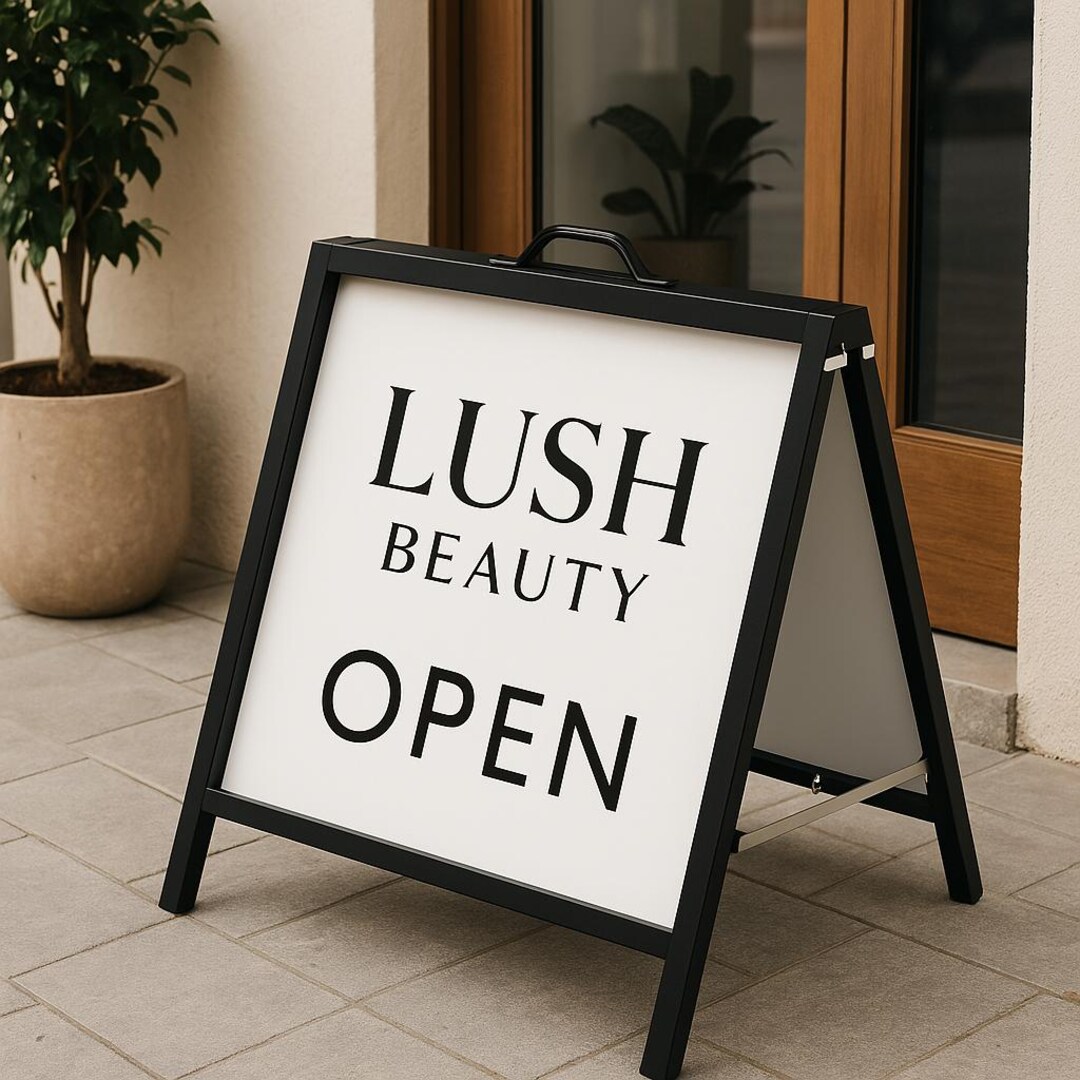 Custom A-frame Shop Sign | Landscape Business Sandwich Board ...