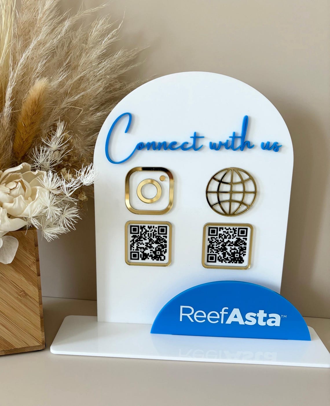 Custom Acrylic QR Code Social Media Sign, Personalised Counter Display ...