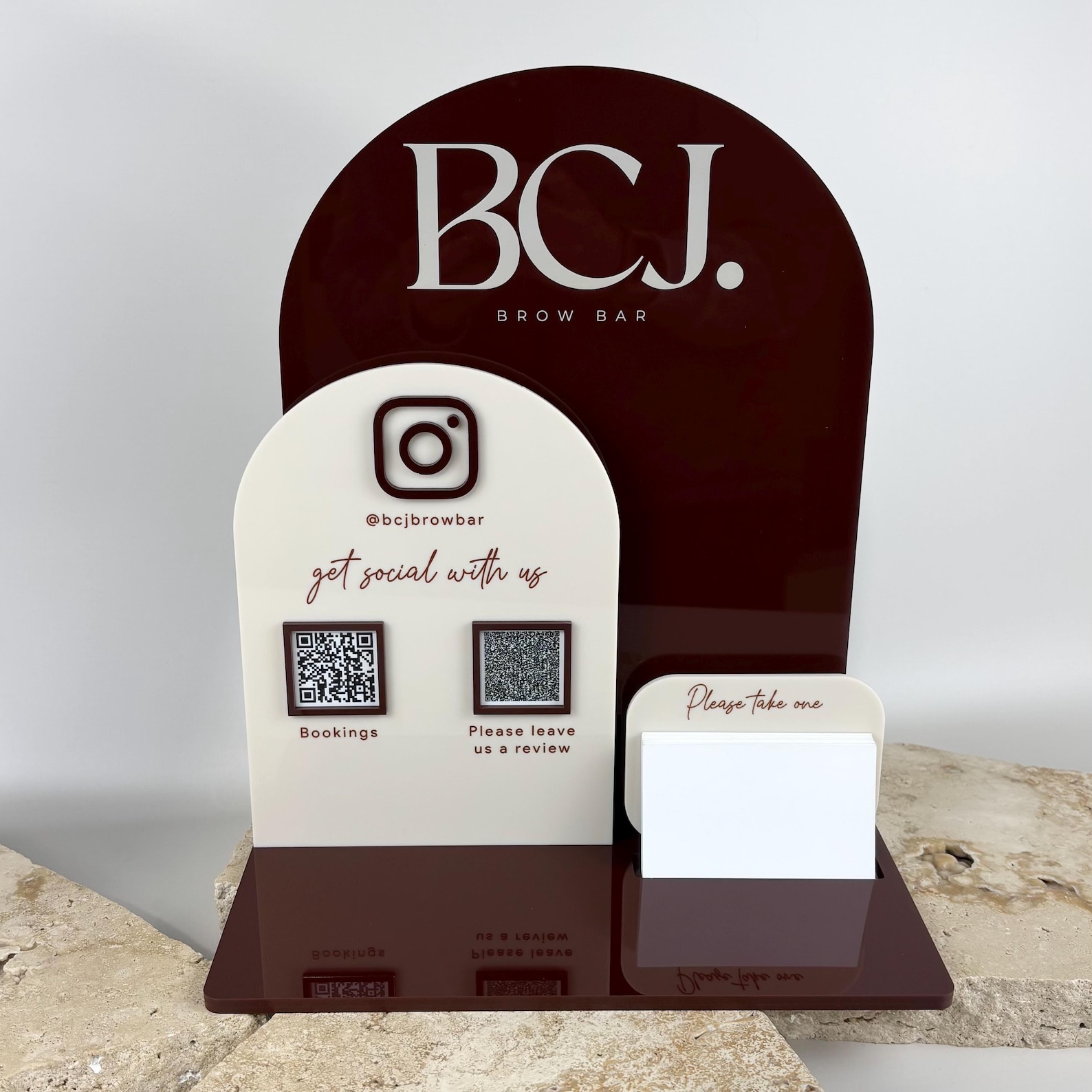 Custom QR Code & NFC Business Display | Acrylic Social Media Stand With ...