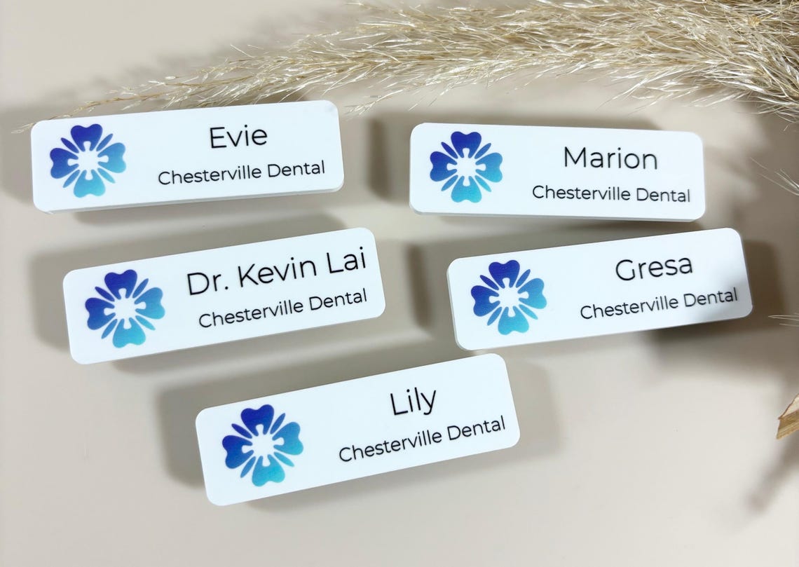 Custom Name Badges With Logo | Personalised Employee Name Tags ...