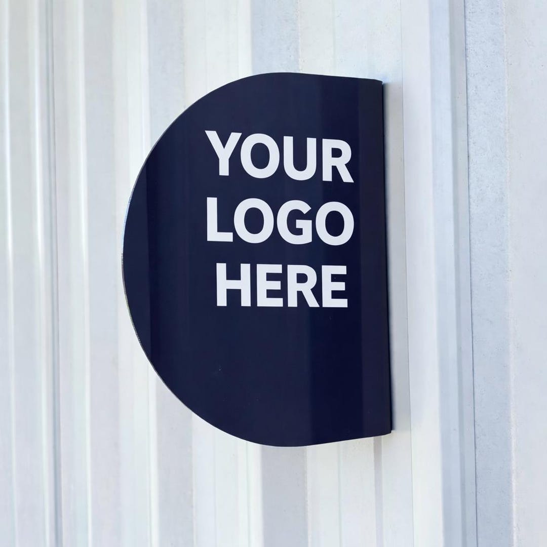 Curved Wall Blade Sign | Custom Acrylic Blade Sign | Business Logo Wall ...