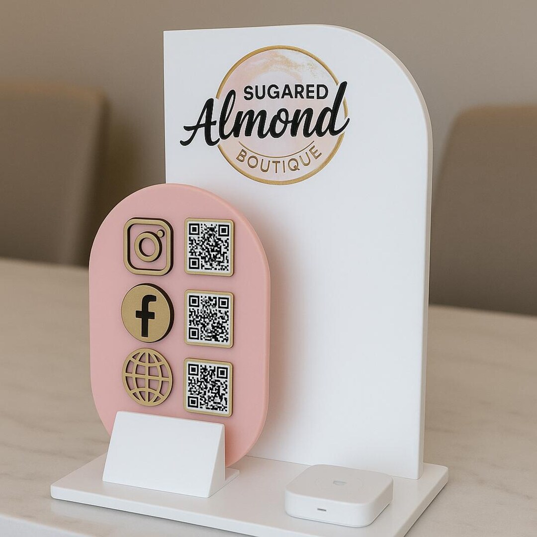 Custom Acrylic QR Code Display Stand | Business Social Media Sign With ...