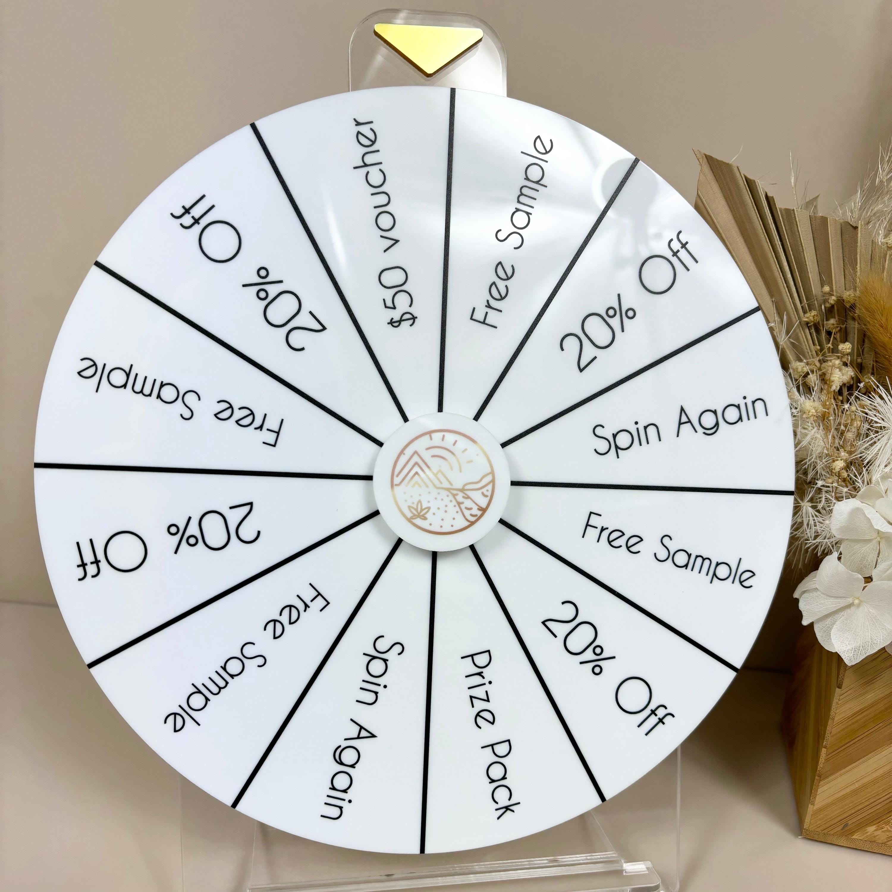 25cm Spin the Wheel Game | Custom Event Spinner | Business Giveaway ...