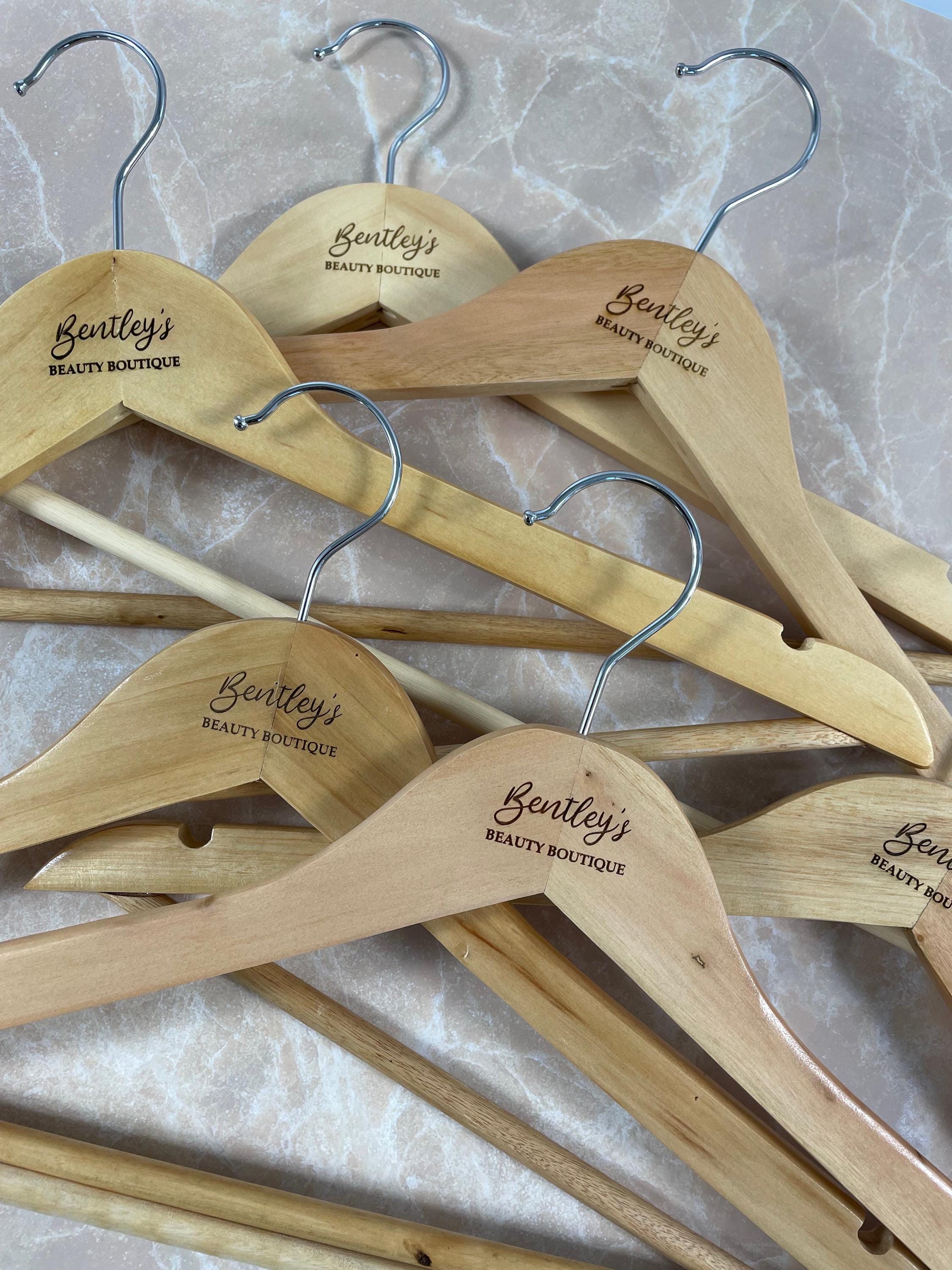 Branded Engraved Wooden Coat Hanger | Custom Logo Hanger | Business ...