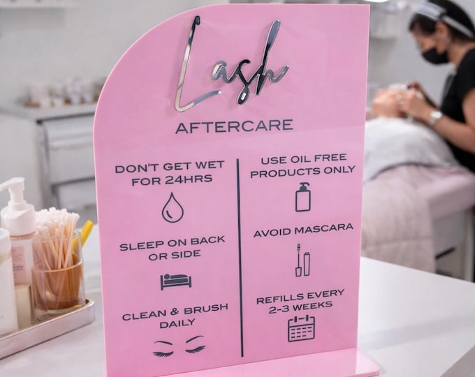 Lash Aftercare Advice Sign A3 Size | Salon Sign | Aesthetics Aftercare ...