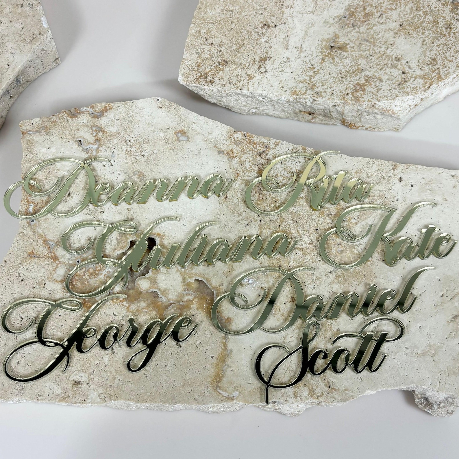 Custom Acrylic Name Place Cards, Personalised Font & Colour | Wedding ...