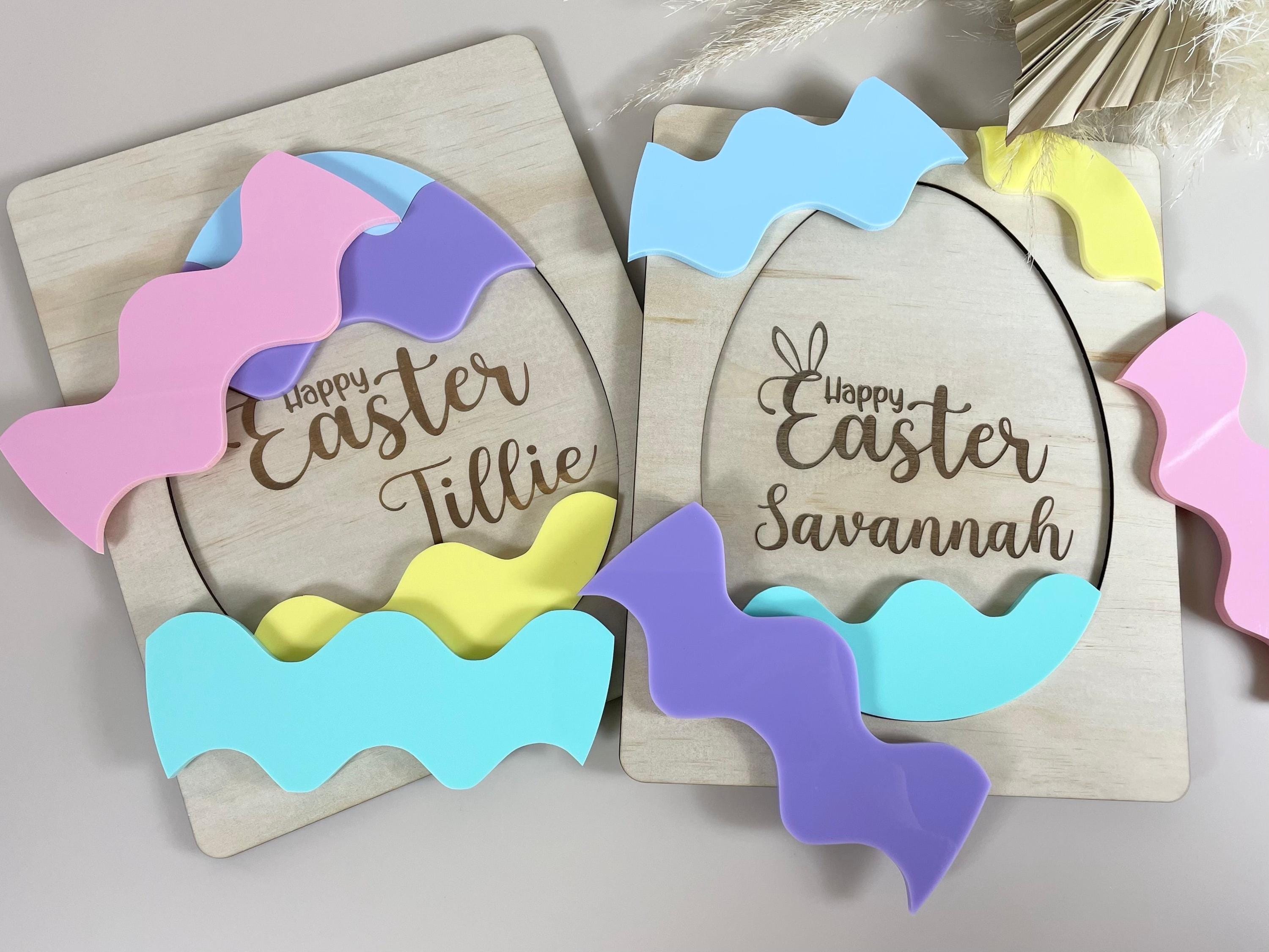 Personalised Easter Egg Puzzle | Custom Wooden Puzzle for Kids | Happy ...