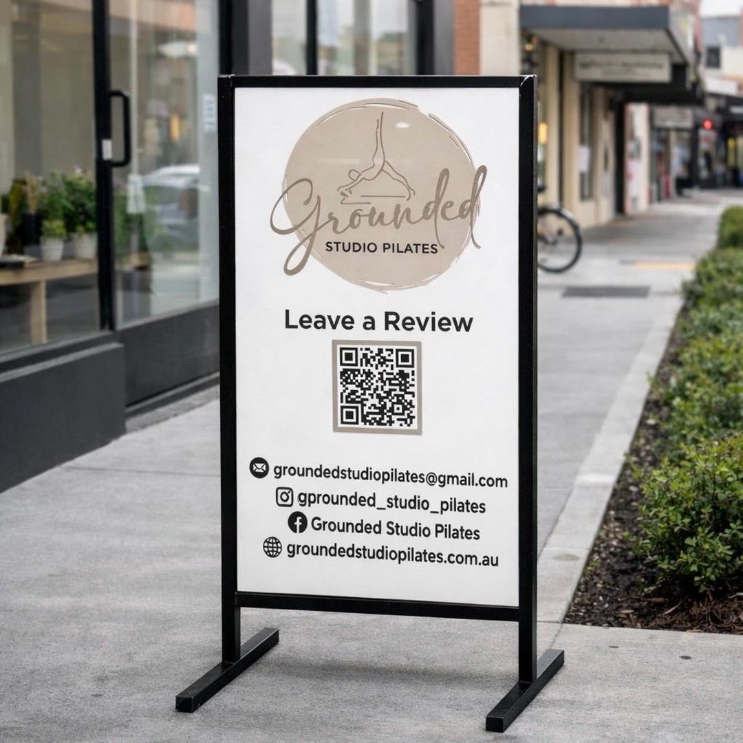 Custom T-frame Business Sign Stand | Freestanding Acrylic Display for ...