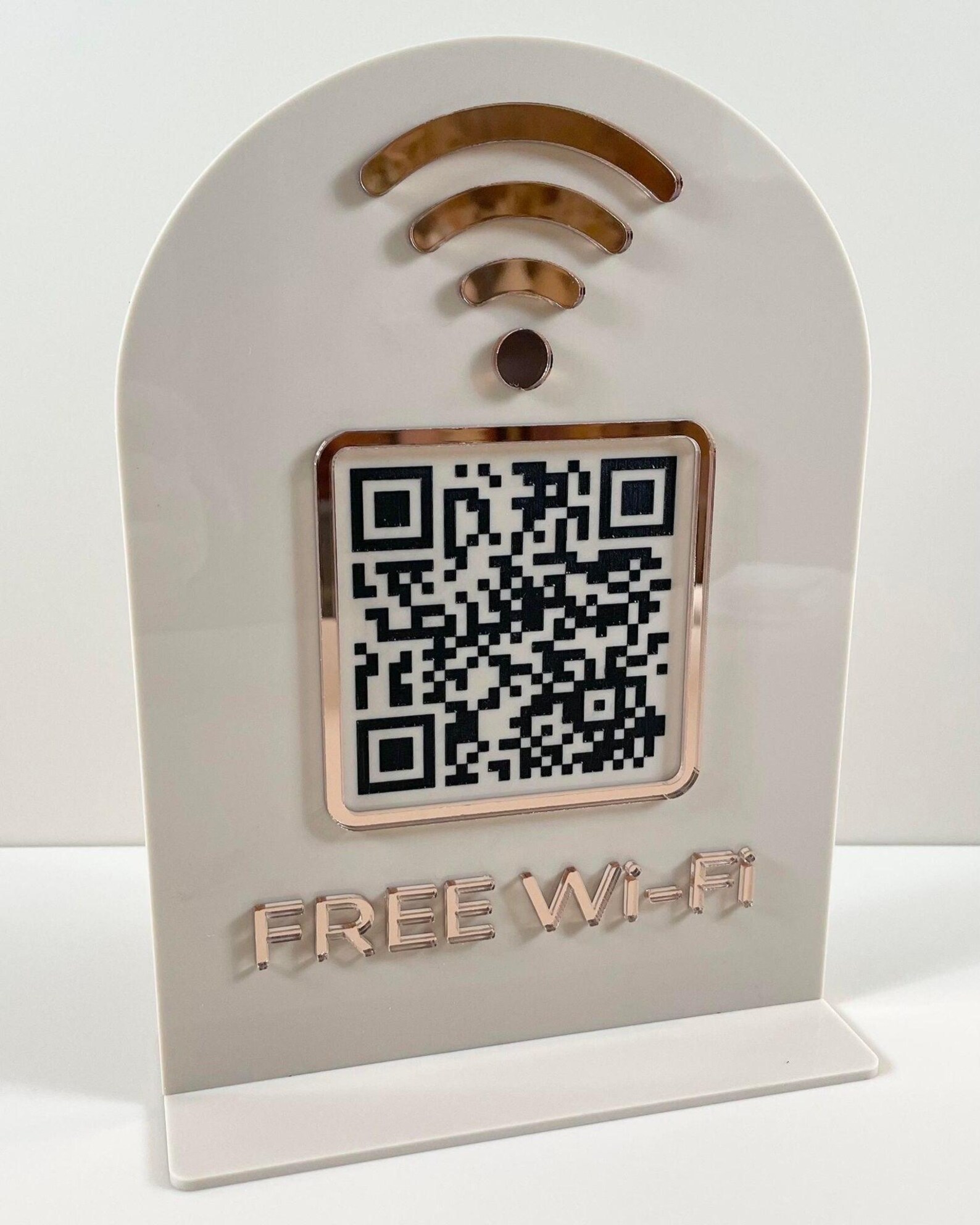 Custom Free Wi-fi QR Code Sign | Acrylic Wi-fi Display With 3D Details ...