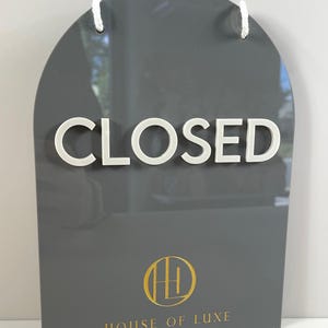 Mini Branded Double Sided Open and Closed Sign | 20cm Hanging Acrylic ...