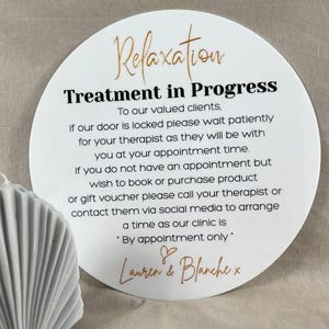 Custom “treatment in Progress” Door Sign – Personalised Sign for ...