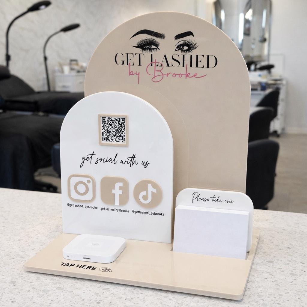 Custom QR Code & NFC Business Display | Acrylic Social Media Stand With ...