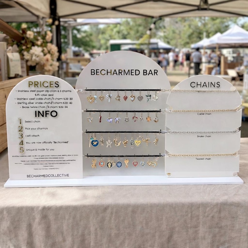 Charm Bar Display Stand Charm Bar Jewellery Display | Chain and Charm ...