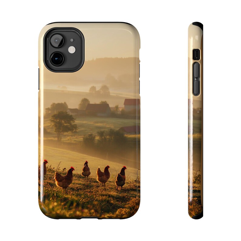 Misty Morning Hens Tough Phone Case - Farm Life With Extra Protection ...