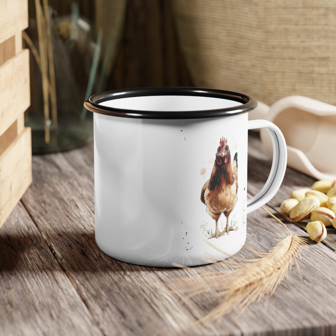 Rustic Hen Enamel Camp Cup - Farmhouse Style for the Great Outdoors - Etsy