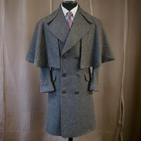 Men’s Burgundy Wool Cloak | Victorian-inspired Double-breasted Cape ...