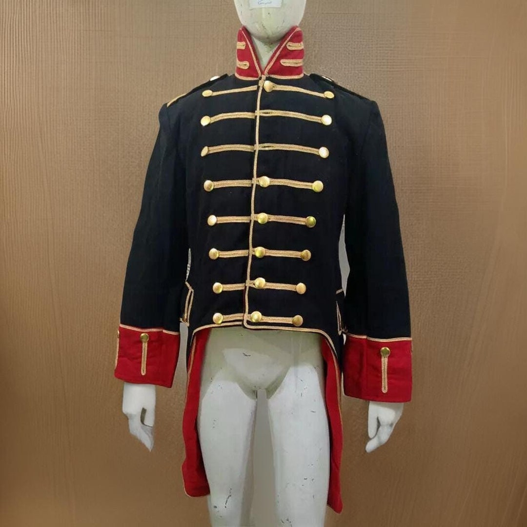 Men's Black Wool Military Tailcoat: British Officer Style - Etsy