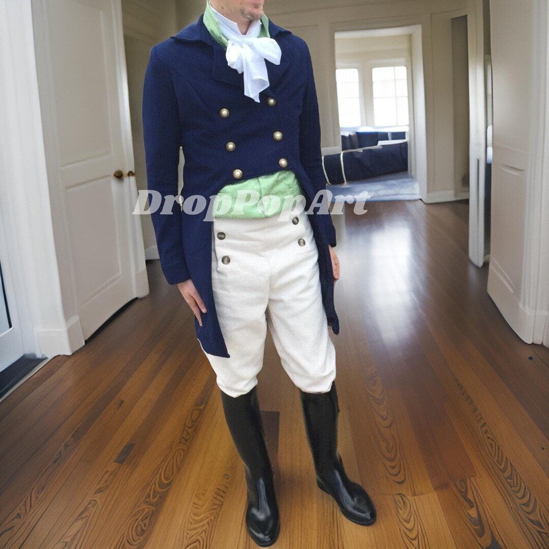 Men's Wool Regency Coat With Complete Regency-era Dress, Historical ...