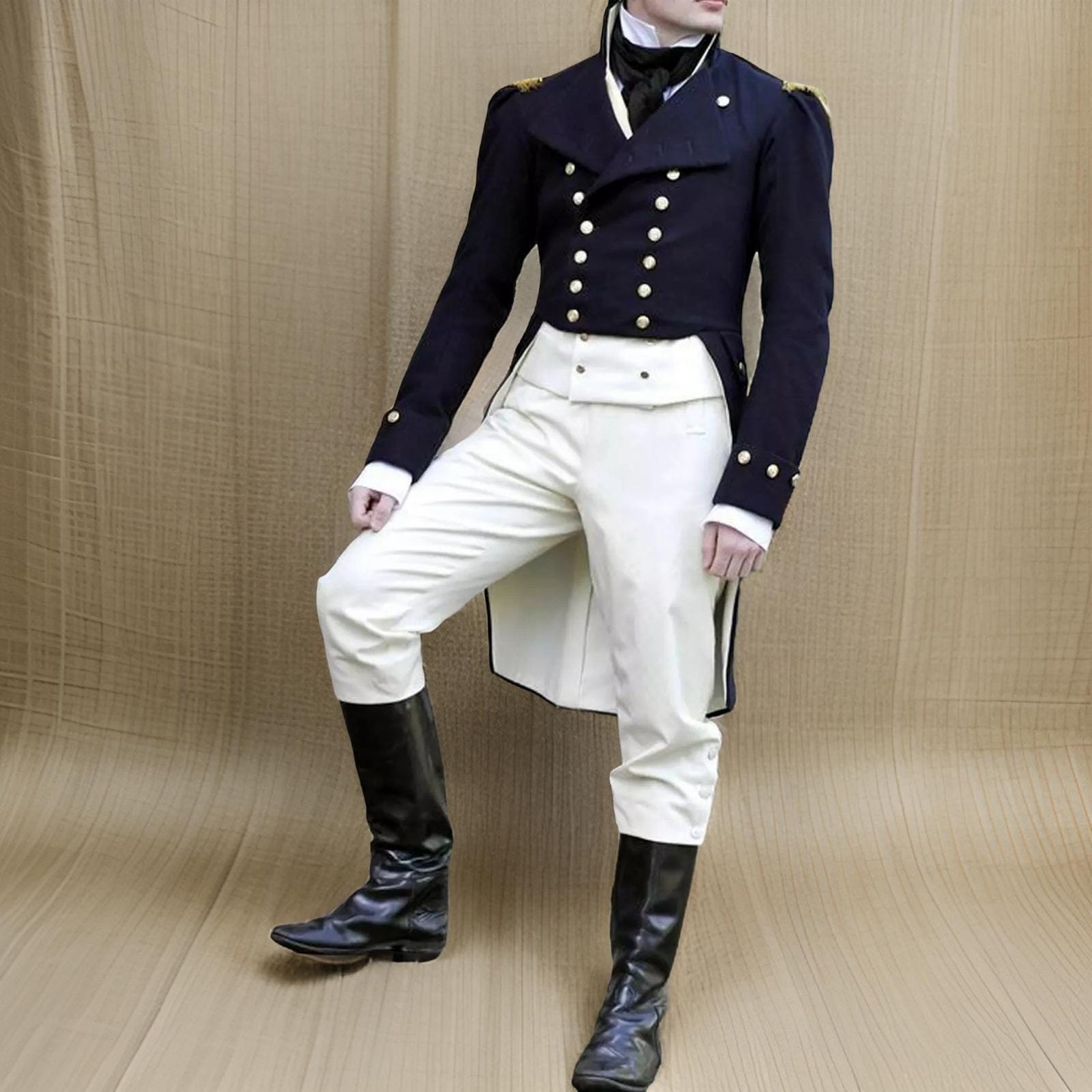 Men's Navy Blue Wool Regency 1840 & 1850 Tail Coat, Blue Regency Tailcoat, Regency Vest, Mens ...