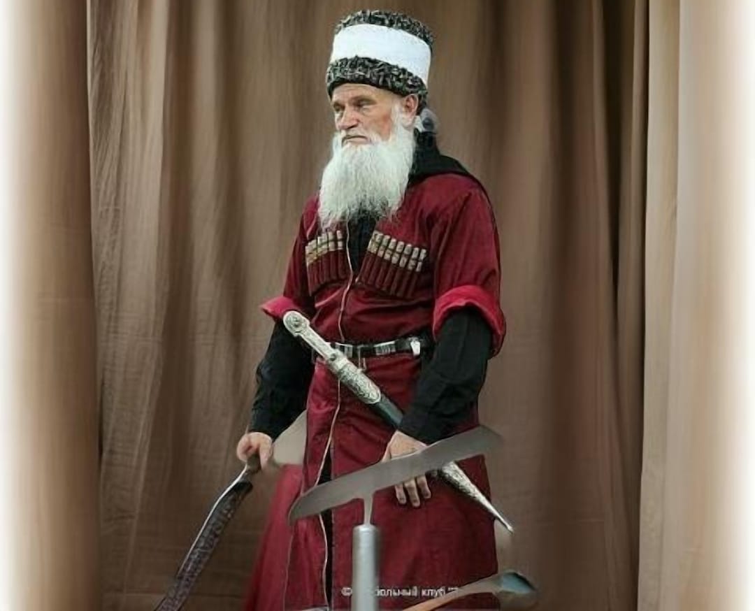 Men's Dark Red Great Chokha 1 Georgian Clothing Cossack Chokha Coat ...