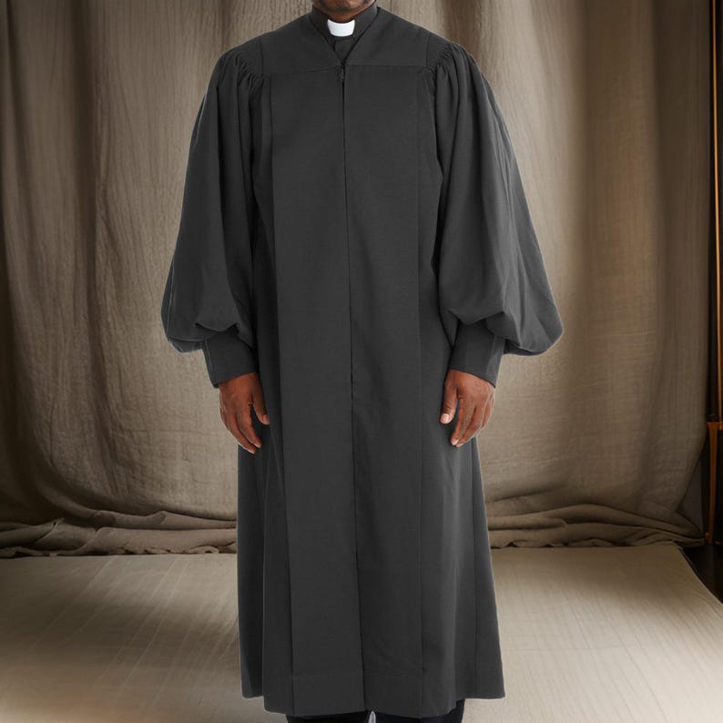 Black Clergy Robe: Hand-tailored Church Father Coat - Etsy