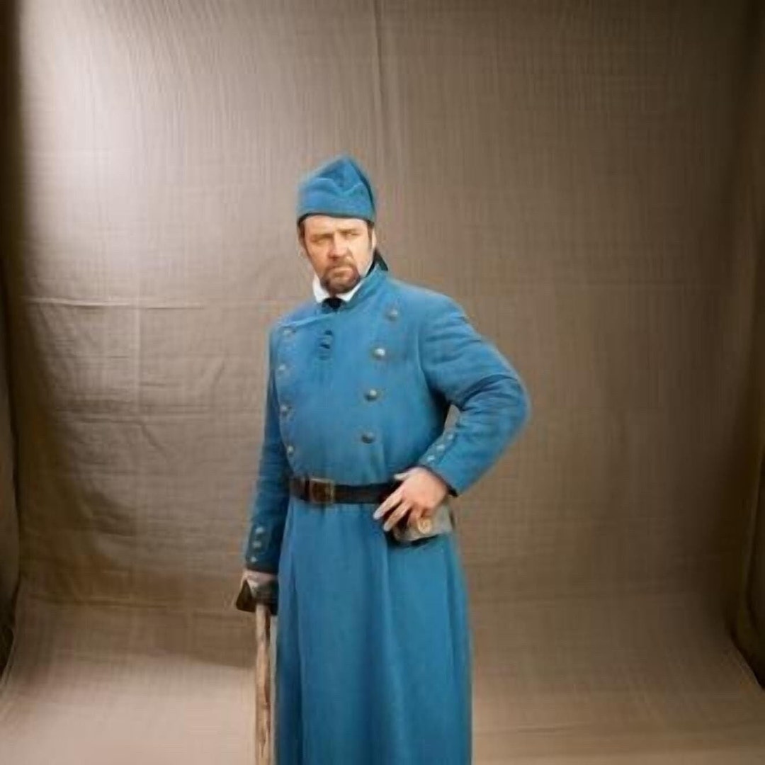 Men's Blue Wool Cossack Coat, 19th Century Military Style - Etsy