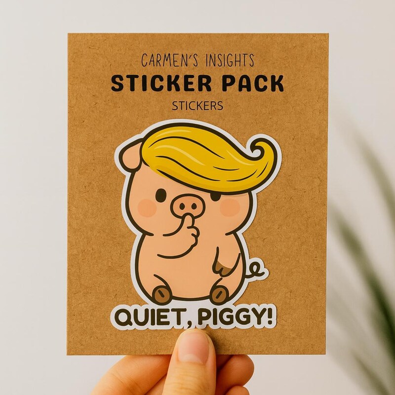 Quiet Piggy Sticker - Etsy UK