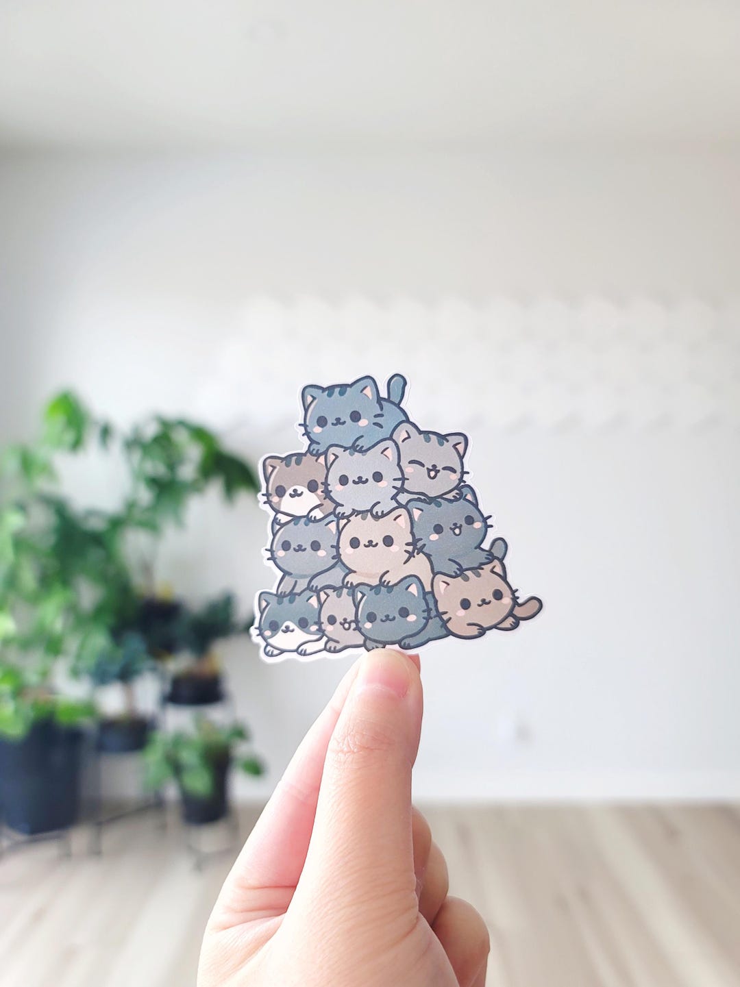 Stacked Cats Stickers, Funny Cat, Cute Cats, Cat Lovers, Cat Humor ...