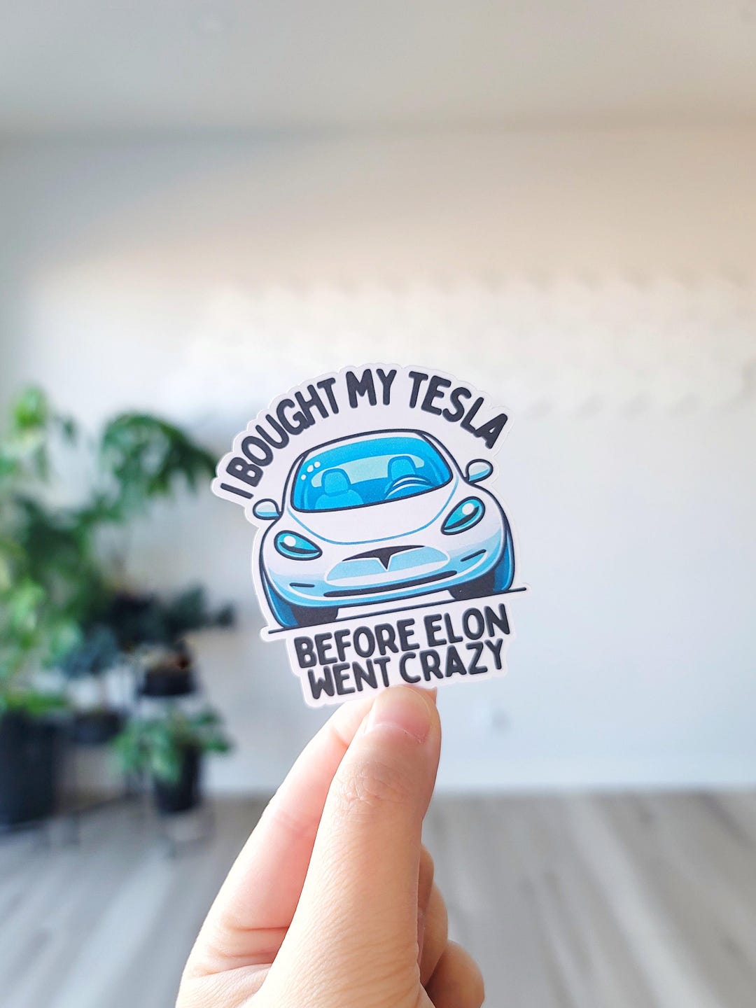 I Bought My Tesla Before Elon Went Crazy, Sticker, Funny Elon Musk ...