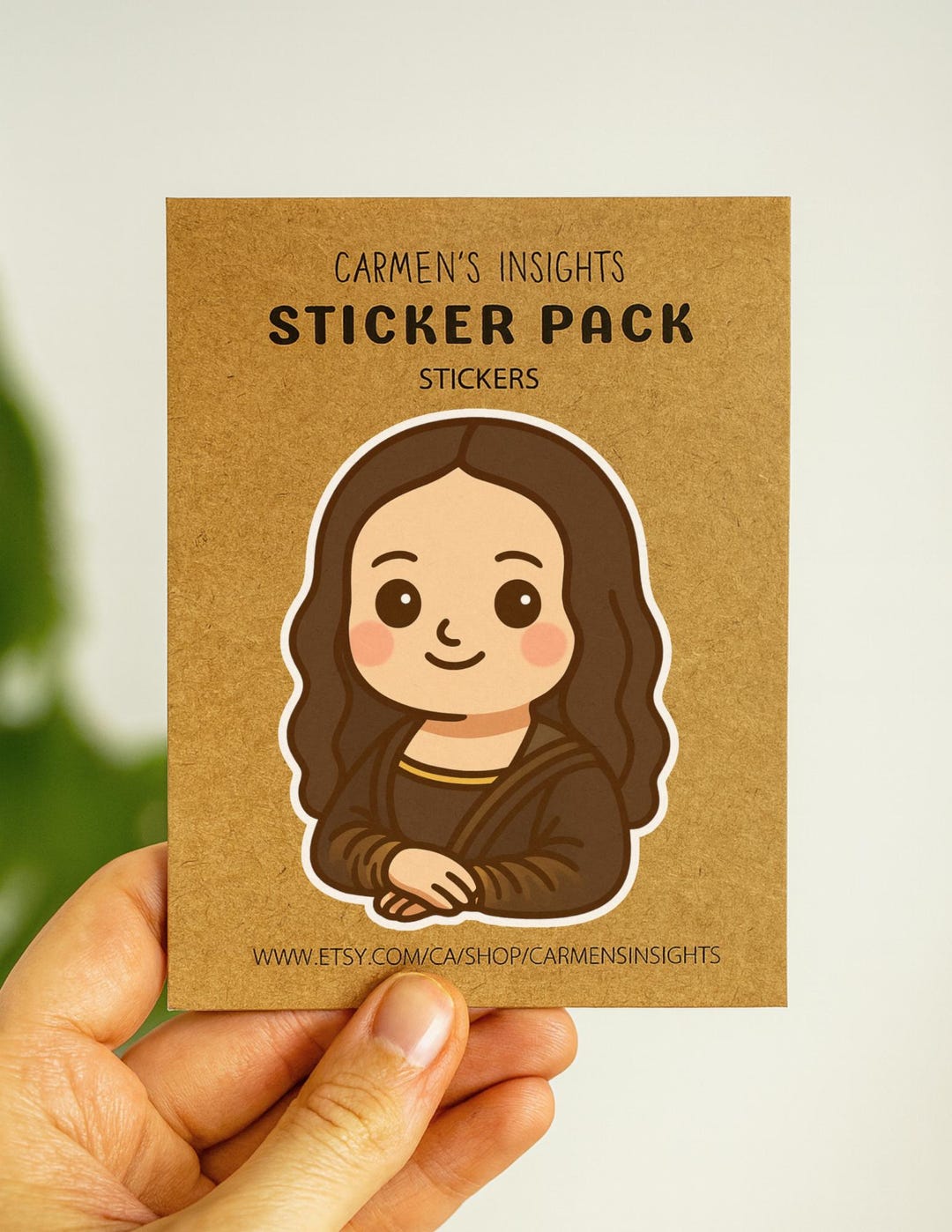 Cute Mona Lisa Sticker, Mona Lisa, Cartoon Sticker, Cute Art Sticker ...