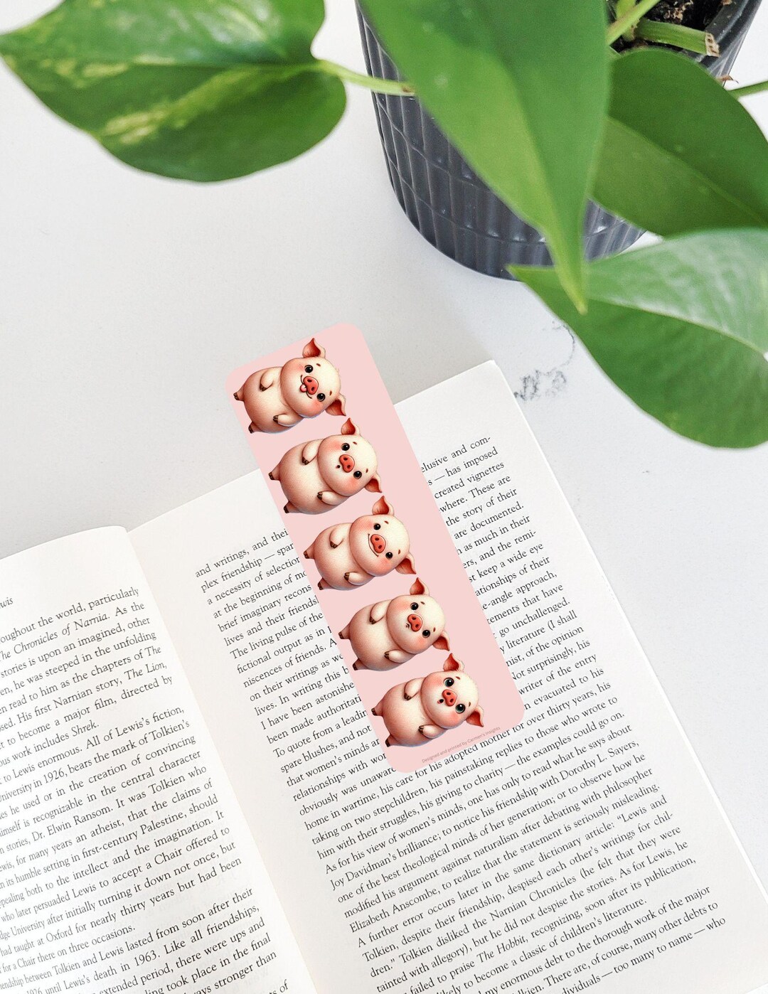 Cute Pig Bookmark, Bookmark, Kawaii Pig, Pigs, Book Lover, Animal Lover ...